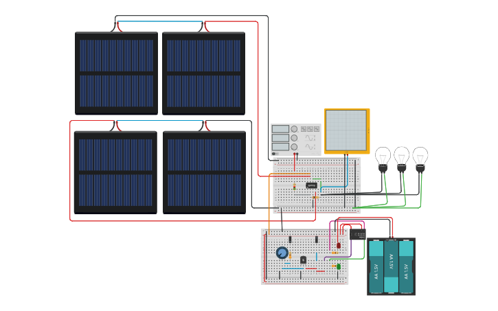 Circuit design Solar Panel - Tinkercad