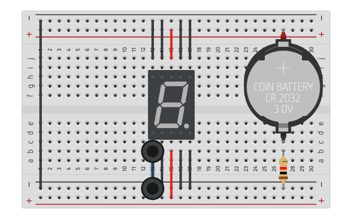 Circuit design Light Up 7 Segments Display | Tinkercad