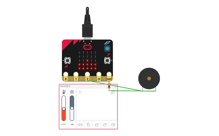 Circuit design temp. graph - Tinkercad