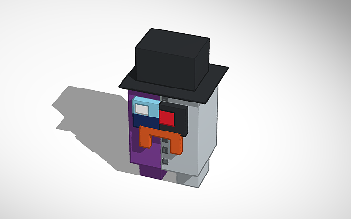3D design Among us Minecraft morado robot | Tinkercad