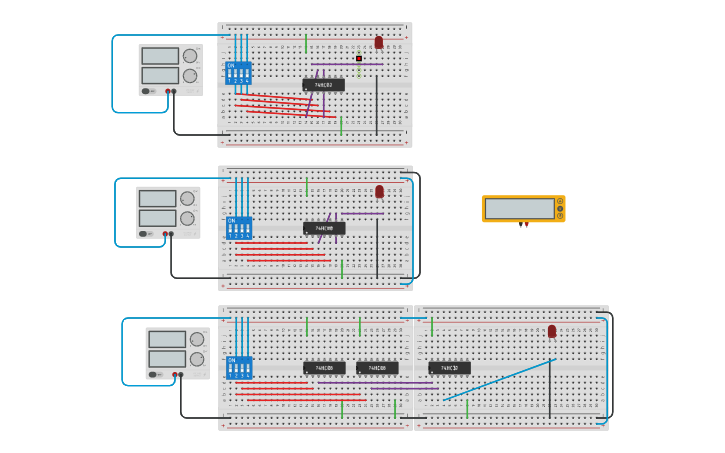 Circuit design Circuito Combinacional con compuertas lógicas - Tinkercad