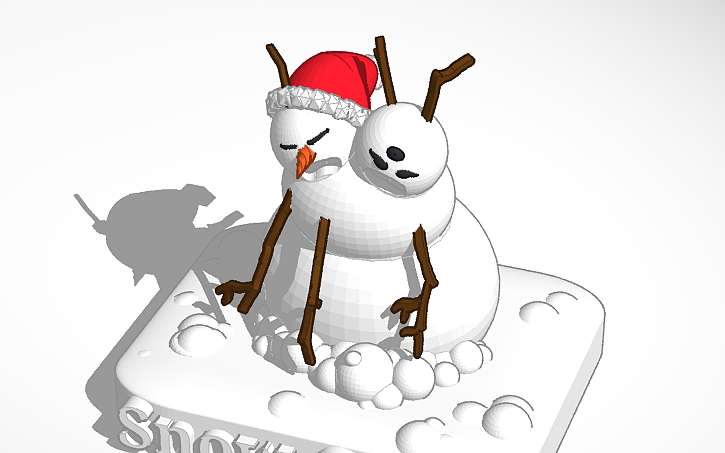 3D design Snow Goon With A Santa Hat A On Stand | Tinkercad