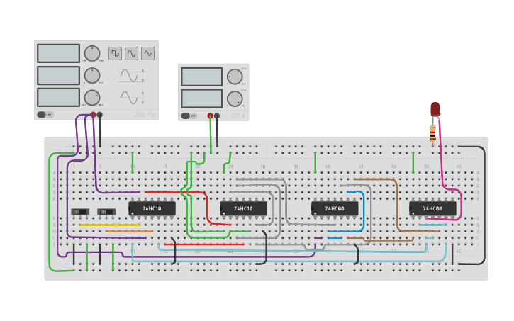 Circuit design MASTER SLAVE JK-FLIP FLOP | Tinkercad