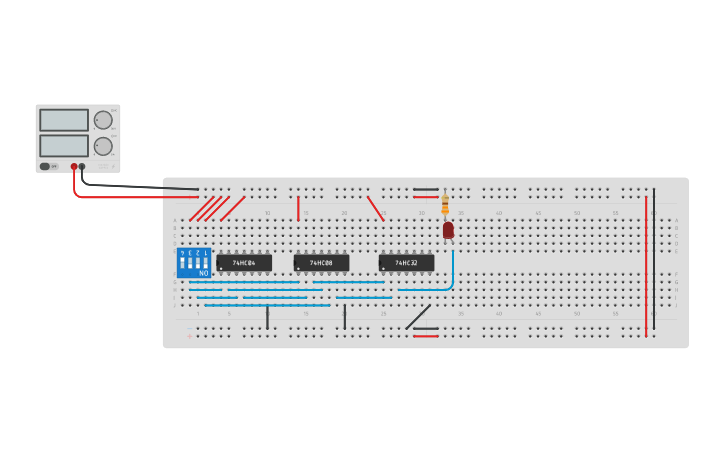 Circuit design circuito logico - Tinkercad