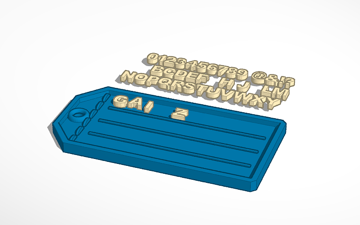3D design Luggage Tag - Tinkercad
