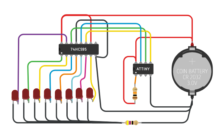 Circuit design Attiny led bar | Tinkercad