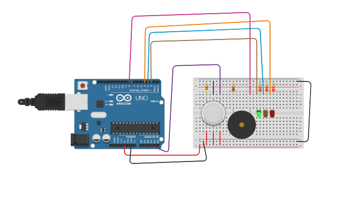 Circuit design SMOKE ALARM - Tinkercad