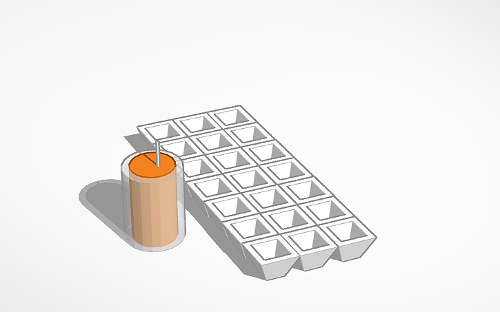 3D design ice block tray - Tinkercad