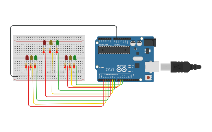 Circuit Design Uas Lampu Digital Dengan Menggunakan Arduino Uno Tinkercad
