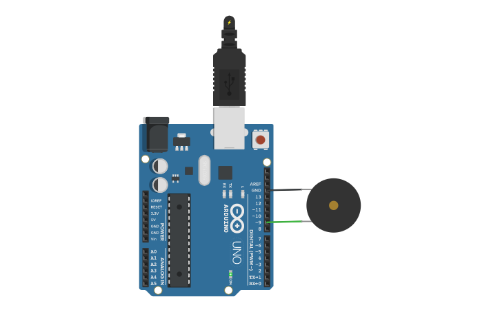Circuit Design Buzzer Loop Tinkercad