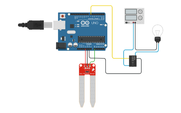 Circuit design Irrigação Automática - Tinkercad