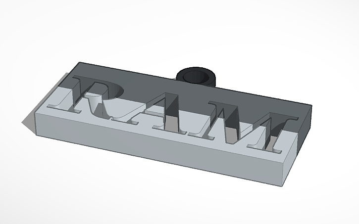 3D design RAM Keychain - Tinkercad