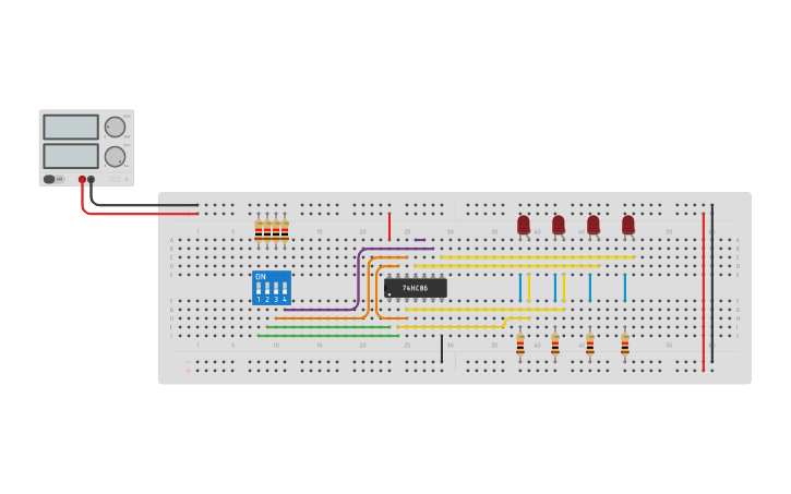 Circuit design Gray To Binary Code Converter | Tinkercad
