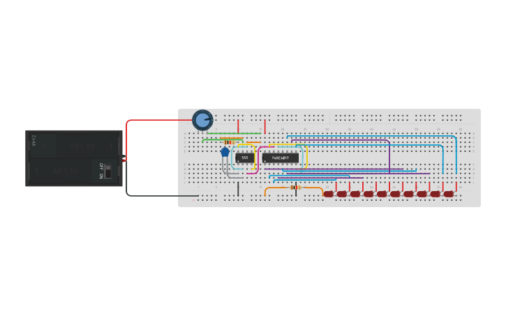 Circuit design 4017 Decade Counter - Jasdeep | Tinkercad