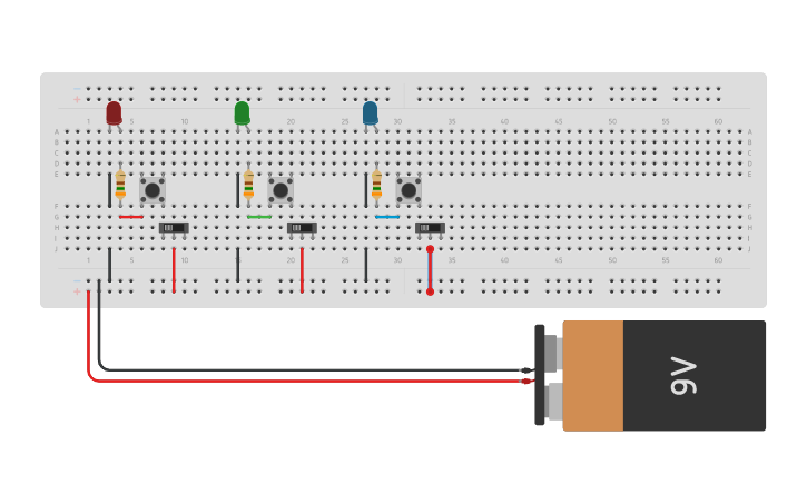 Circuit design Ciullo Alessandro 3AIN accensione led con pulsante/interruttore - Tinkercad