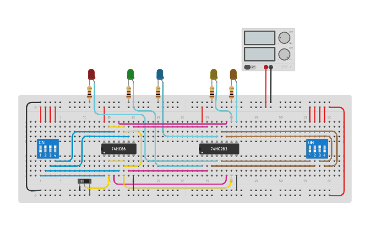 Circuit Design 4 Bit Adder Subtractor Tinkercad