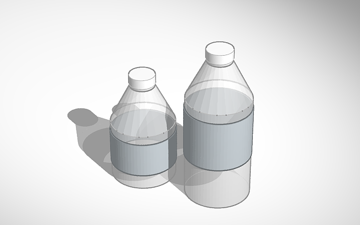 3D design Little and Normal Water Bottles - Tinkercad