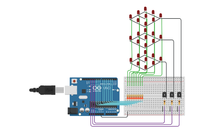Circuit design Cubo 3x3 - Tinkercad
