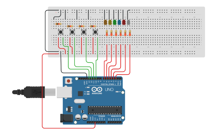 Circuit design Lab-4 LED Relays - Tinkercad