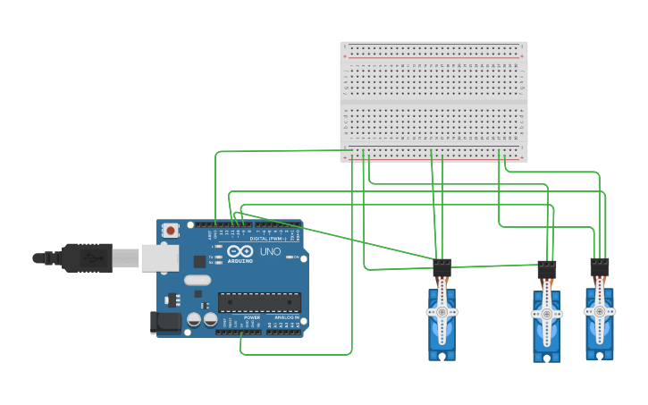 Circuit design fatima servomotor | Tinkercad
