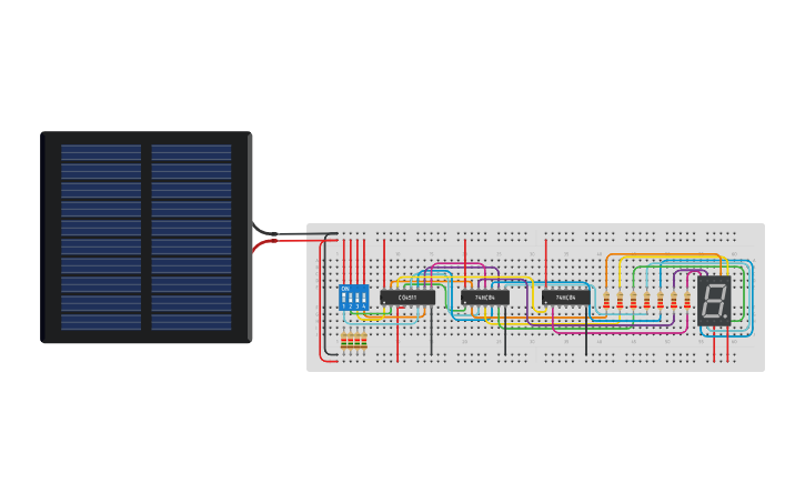 Circuit design Display 7 segmentos Ánodo - Tinkercad