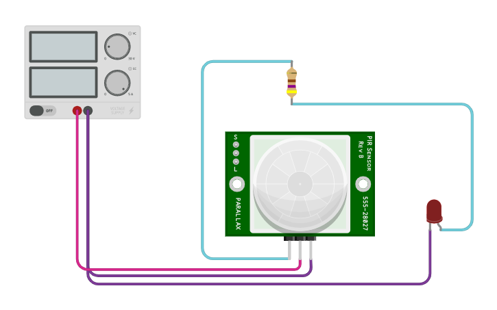 Circuit design Motion detector - Tinkercad