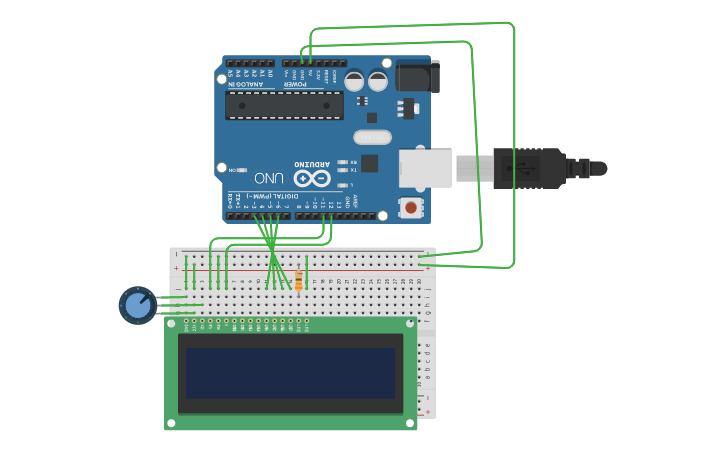 Circuit design LCD - Tinkercad