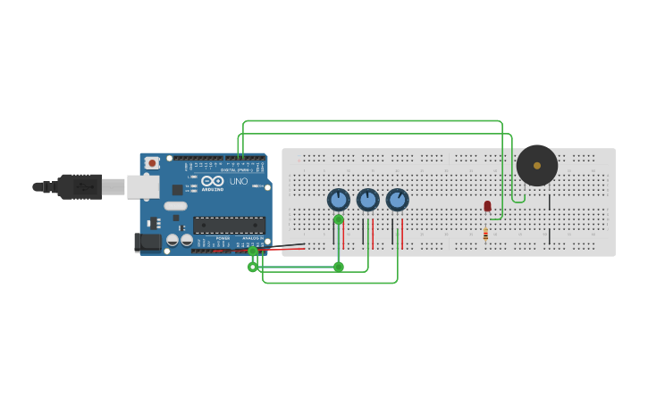 Circuit design buzzer e led lampeggio | Tinkercad Circuit design buzzer e led lampeggio | Tinkercad
