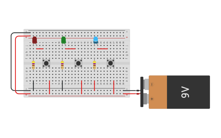 Circuit design RGB Flashlight - Tinkercad