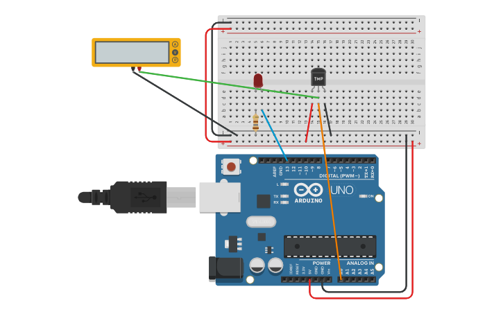 Circuit design termostato con arduino - Tinkercad