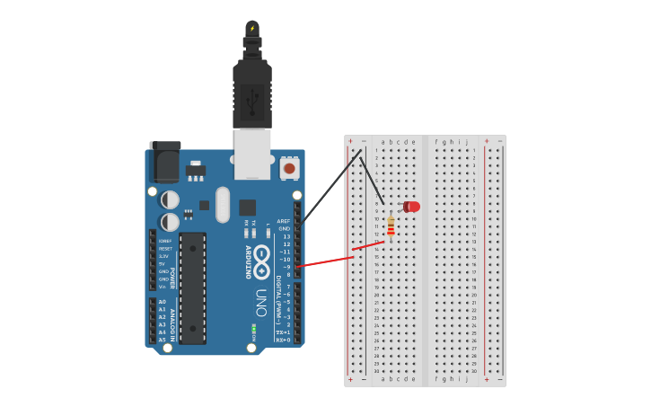 Circuit design Output analogico - Tinkercad