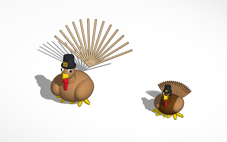 3D design Turkey Toothpick Holder - Tinkercad