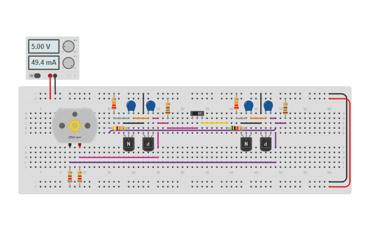 Circuit Design Inversion Moteur Tinkercad