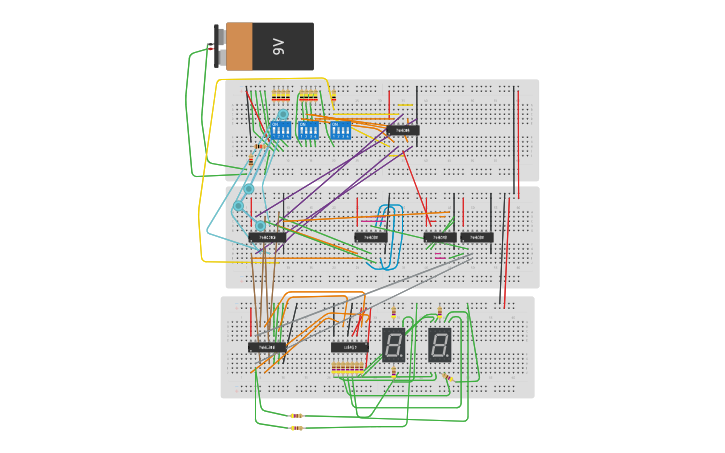 Circuit Design Logic Design Project Final Implementation 18p3067 18p8994 Tinkercad