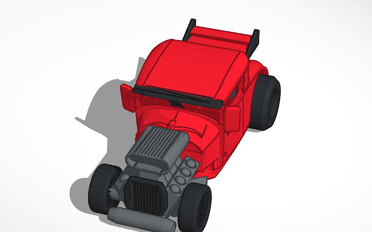 3D design 2F4U drag rat rod - Tinkercad