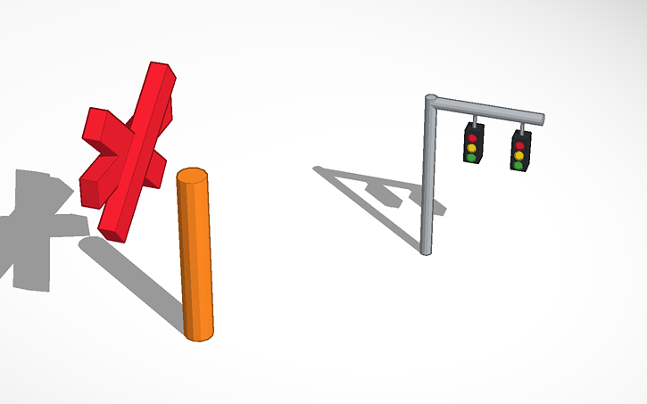 3D design traffic lights - Tinkercad