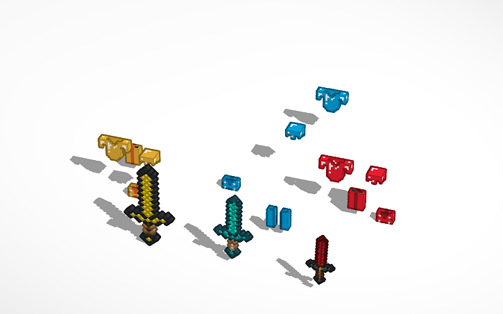 3D design Minecraft Armor Stand With Diamond Armor - Tinkercad