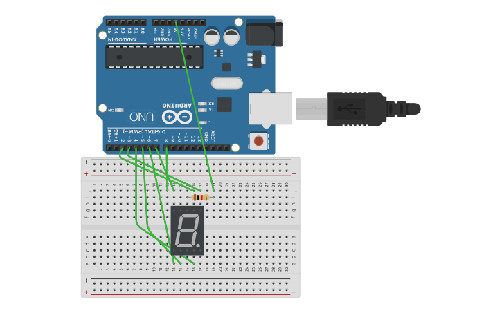 Circuit design 17a_Led 7_segment_display - Tinkercad