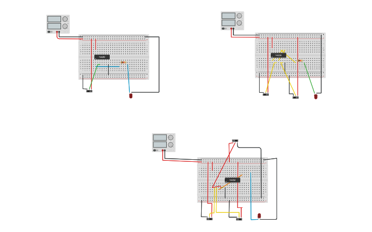 Circuit design gates using NOR - Tinkercad