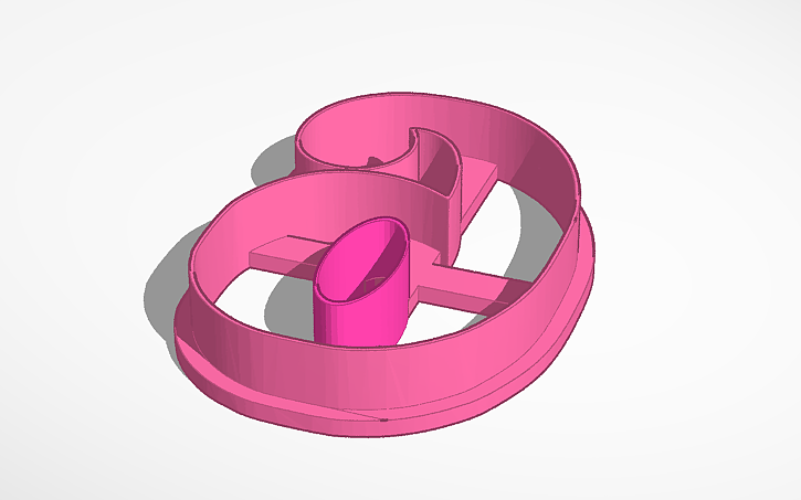 3D design Cookie Cutter Number 6 - Tinkercad