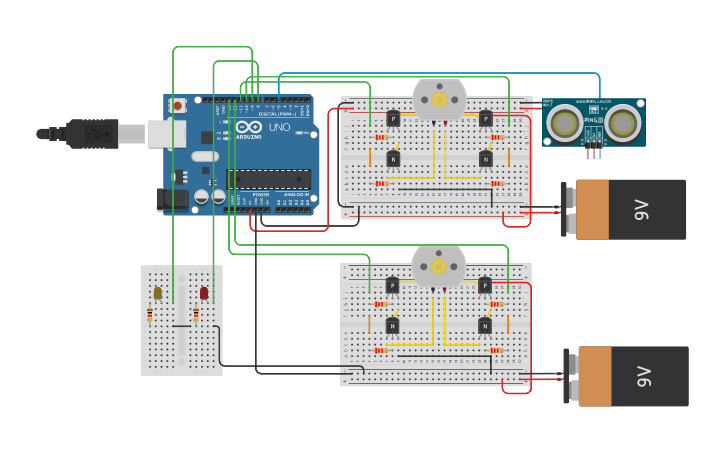 Circuit Design Robot Car Tinkercad