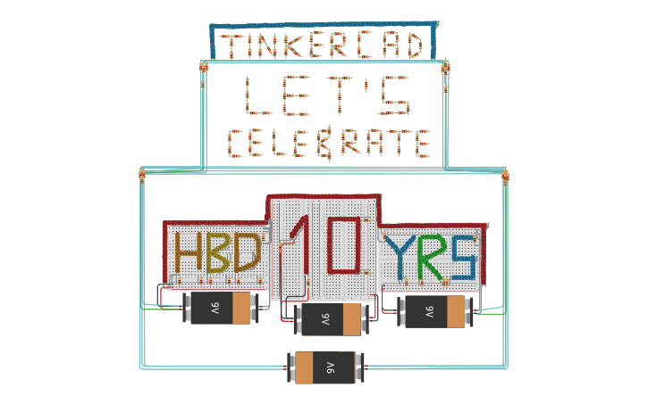 Circuit design Happy Birthday TinkerCad | Tinkercad