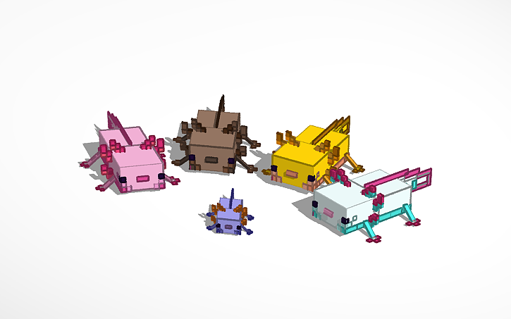 3D design Axolotls | Minecraft - Tinkercad
