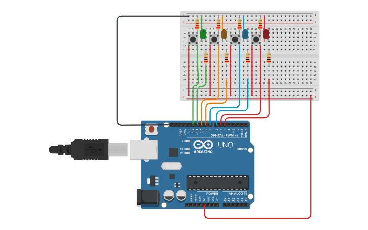 Circuit design Elevator MicroController - Tinkercad
