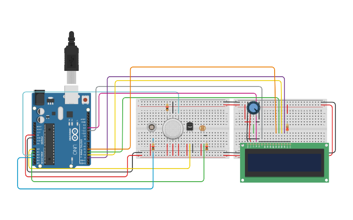 Circuit design Copy of Pantalla/Sensores | Tinkercad