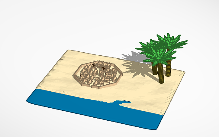 3D design Sand village (copy and try) (real entry) - Tinkercad