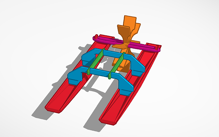 3D design Rubber band powered catamaran concept - Tinkercad
