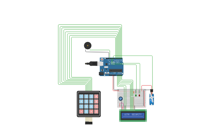 Circuit design smart door - Tinkercad