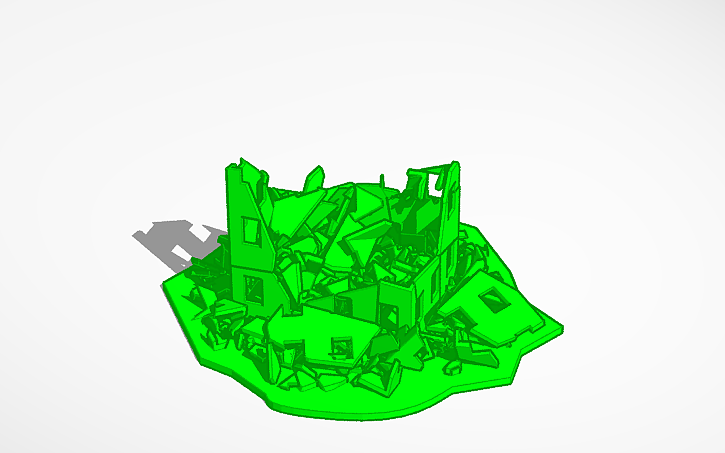 3D design Destroyed building - Tinkercad