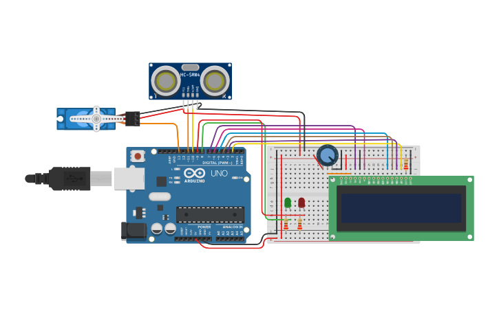 Circuit design Parqueadero | Tinkercad
